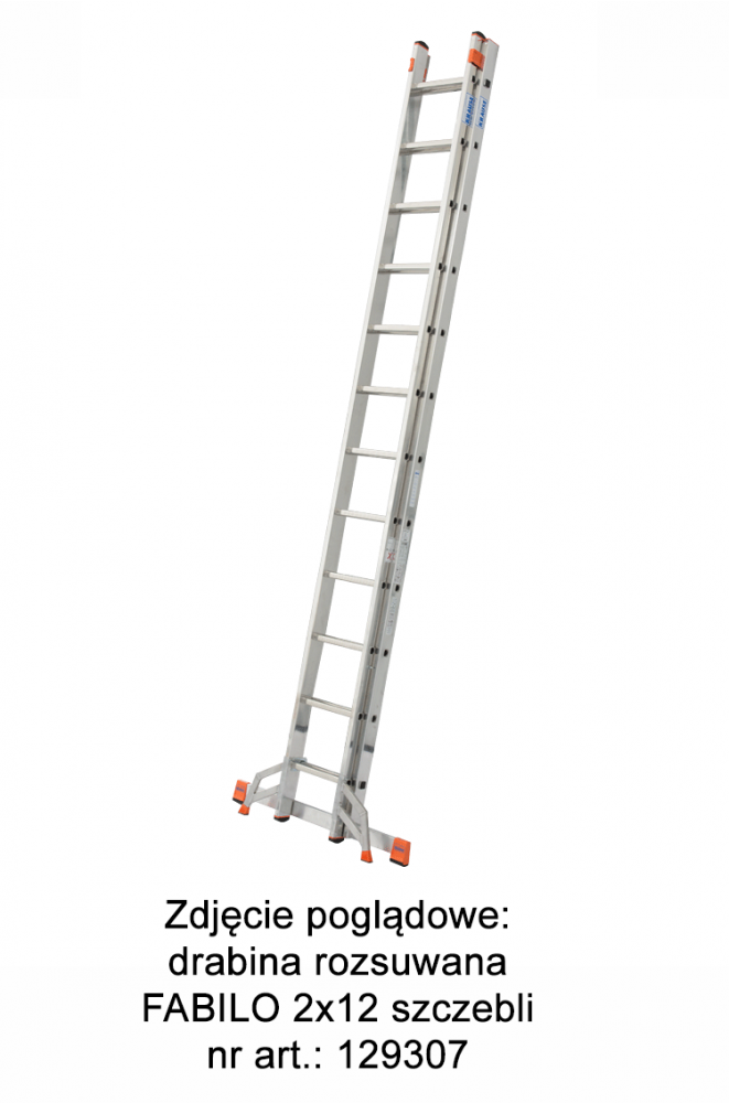 KRAUSE FABILO Drabina rozsuwana 2x15 szczebli - 129321